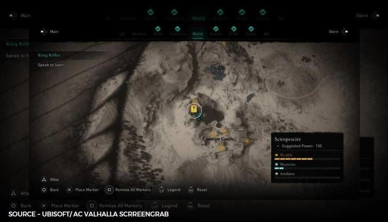 Localização do castelo AC Valhalla Caustow: Onde está a área em jogo?